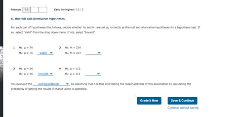 solved 6 the null and alternative hypotheses for each pair