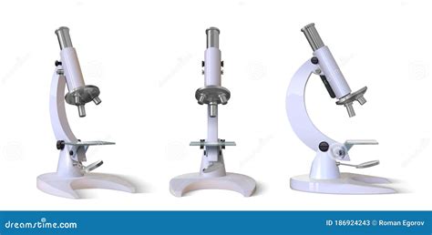 Realistic Microscope 3d Science And Medical Instrument For Research