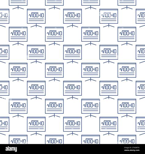 Square Root Of 100 Vector Mathematics Concept Thin Line Seamless Pattern Stock Vector Image