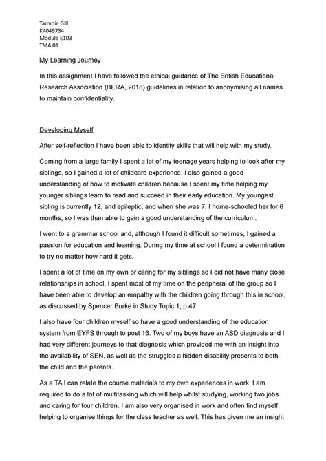 E TMA TMA K Module E TMA My Learning Journey In This Assignment I Have Followed
