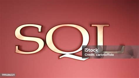 빨간색 사틴 배경에서 Sql 사틴 구리 쓰기 3d 렌더링 그림 3차원 형태에 대한 스톡 사진 및 기타 이미지 3차원 형태 Sql 개념 Istock