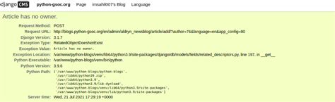 Unable To Make New Articles Issue Python Gsoc Python Blogs GitHub