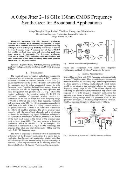 Pdf A 06ps Jitter 216 Ghz 130nm Cmos Frequency Synthesizer For Broadband Applications