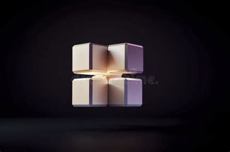 Abstract 3d Composition Of Floating Geometric Cubes In Soft Lighting Evoking Modern Design And