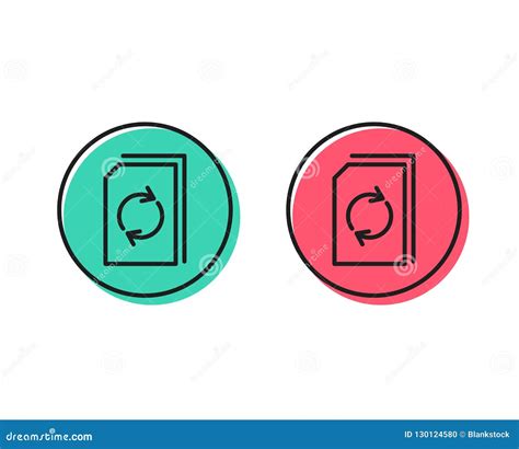 Update Document Line Icon Refresh File Sign Vector Stock Vector