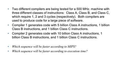 solved two different compilers are being tested for a 500