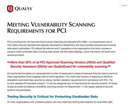 Free Brief Meeting Vulnerability Scanning Requirements For Pci