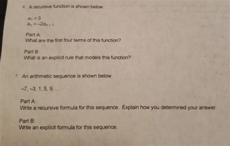 Solved 6 A Recursive Function Is Shown Below A 3 An