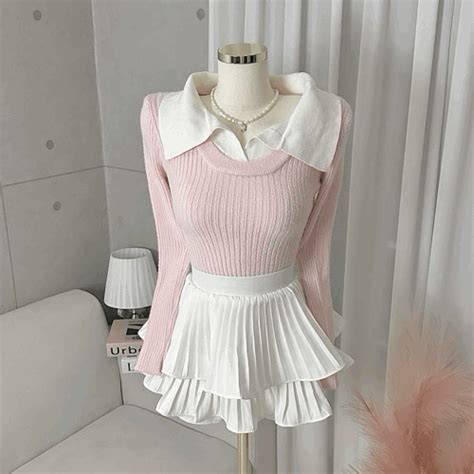 ⚡빠른출고⚡3c 앙고라 셔츠 레이어드 니트 에이블리