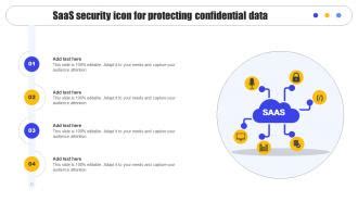 SaaS Security Icon For Protecting Confidential Data PPT Sample