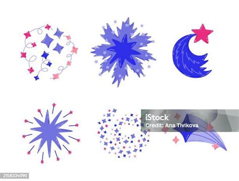 귀여운 세트 별 먼지 나선형 반짝 구름 떨어지는 별 클립 아트 손으로 그린 만화 스타일 반짝이는 마법의 별가루 빛 혜성 샤워 점성술 천문학 우주 크리스마스 요소 개체 그룹에