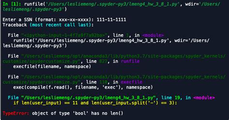 Python Object Of Type Bool Has No Len Error Chegg Com