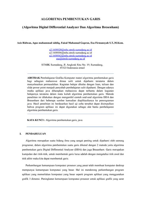 Algoritma Pembentukan Garis Algoritma Di Algoritma Pembentukan Garis Algoritma Digital Studocu