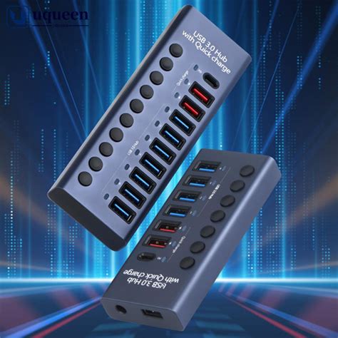 USB Hubs Multi Port 10 7 4 Port Docking Station USB 3 0 Hub With Individual Charger And Computer