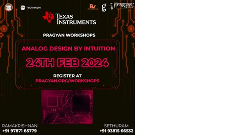Texas Instruments Analog Design By Intuition Tickets By Pragyan24 Workshops Saturday