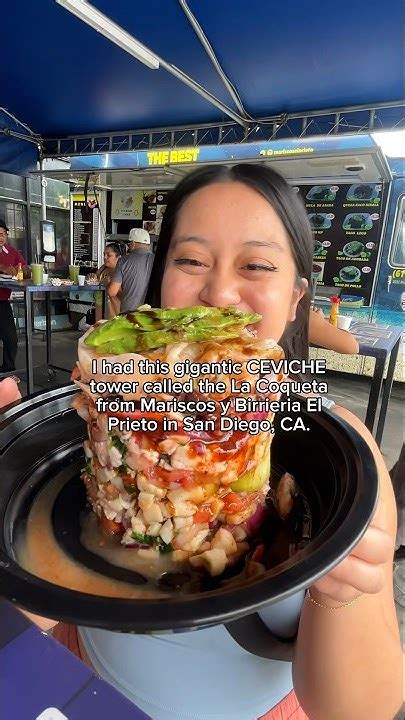 Gigantic Ceviche Tower At Mariscos Y Birreria El Pieto Mexican Food