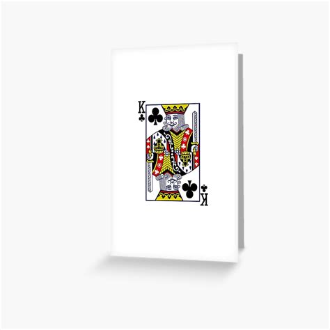 King Of Clubs Playing Card Greeting Card For Sale By Vladocar Redbubble