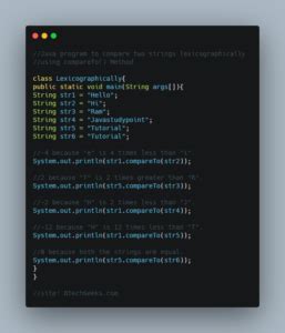 Using Compareto In Java How To Compare Two Strings Lexicographically In Java Java String