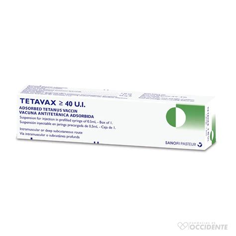 Tetavax Jeringa Prellenada X 1 Farmacias De Occidente