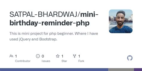 GitHub SATPAL BHARDWAJ Mini Birthday Reminder Php This Is Mini Project For Php Beginner