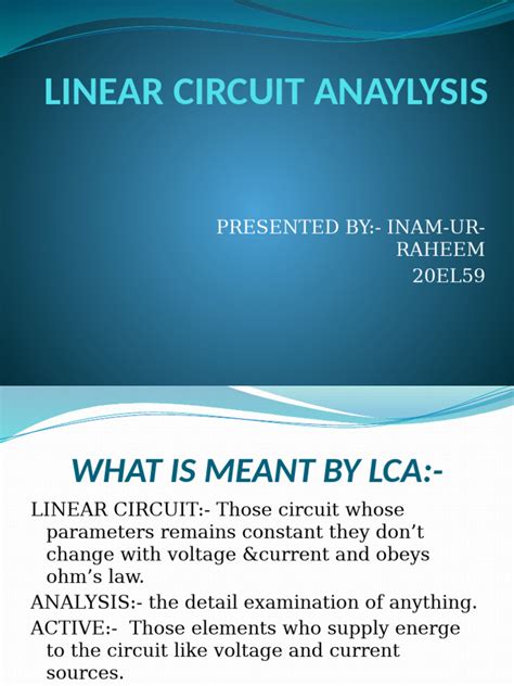 Linear Circuit Anaylysis Pdf