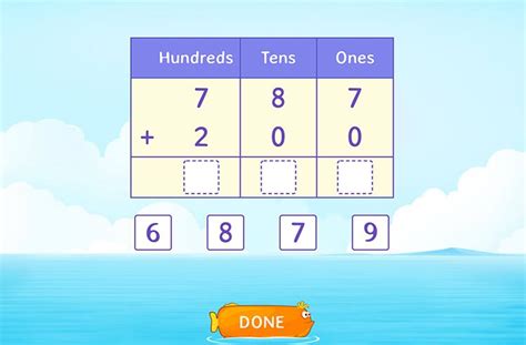 year 2 maths 3 digit addition without regrouping games splashlearn
