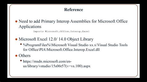 Vbnet And Vba Programming Excel Objects Vba And Vbnet Youtube