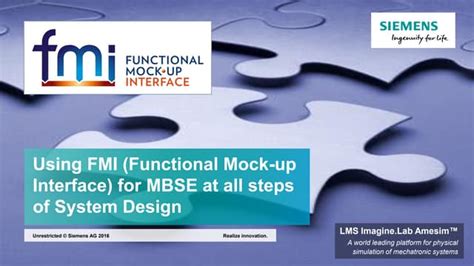 Using Fmi Functional Mock Up Interface For Mbse At All Steps Of