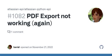 Pdf Export Not Working Again · Issue 1082 · Atlassian Apiatlassian
