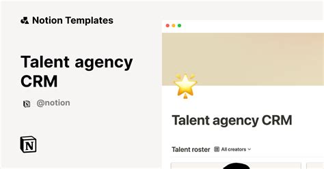 Talent Agency Crm 2025 Template Notion Marketplace