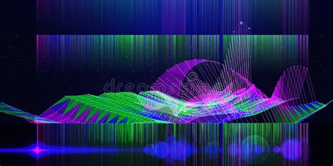 Abstract Background Polygonal Grid With Lines On Dark Big Data