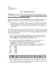 Lab Sampling Methods And Bias Pdf Name TA Name Class Time Lecturer Name Lab Sampling