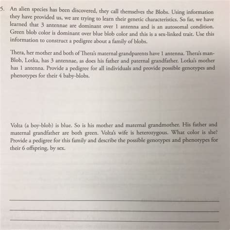 Solved 5 An Alien Species Has Been Discovered They Call