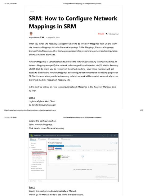 How To Configure Network Mappings In Srm Pdf
