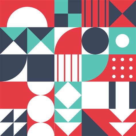 Bauhaus Or Scandinavian Style Modern Abstract Geometric Seamless Pattern 20977391 Vector Art At