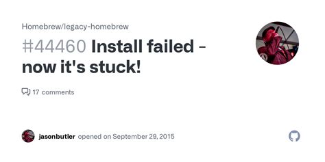 Install Failed Now It S Stuck Issue Homebrew Legacy Homebrew GitHub