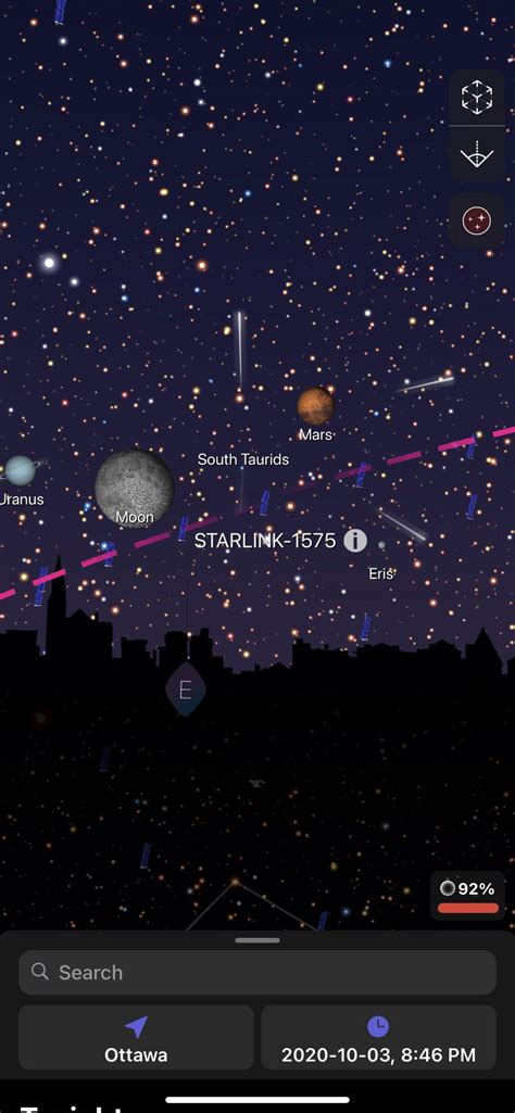 Starlink Orbital Path Visible On Night Sky App R Starlink