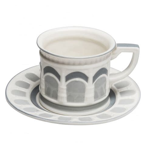 Grey Arches Cups And Saucers Set Of 4
