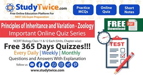NEET Daily MCQ Quiz Principles Of Inheritance And Variation
