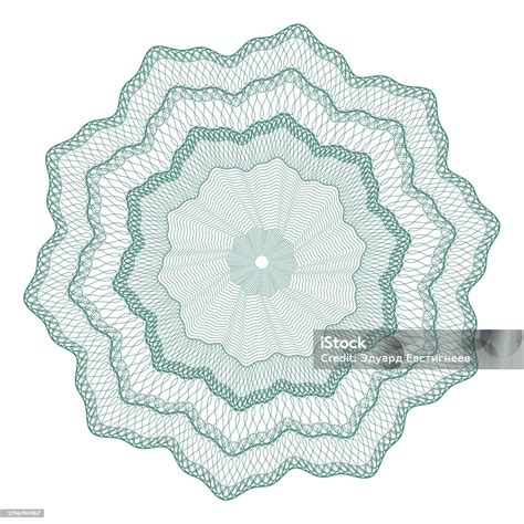 길로체 로제트 그리드 증권 보호를위한 템플릿 꽃의 형태로 물결 모양의 곱슬 라인의 형태로 장식 길로쉐에 대한 스톡 벡터 아트 및