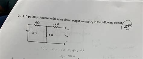 solved 15 points determine the open circuit output voltage