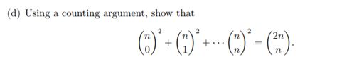 Solved D Using A Counting Argument Show That