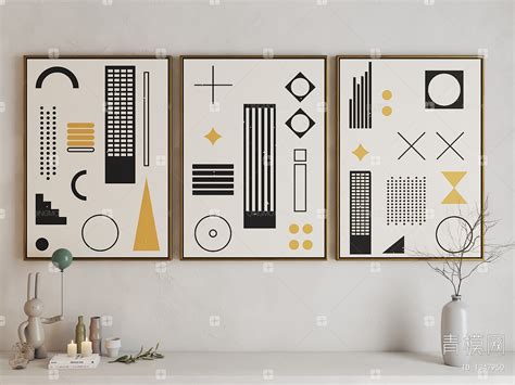 【抽象艺术挂画3d模型】 现代vr有灯光有贴图max2016抽象艺术挂画3d模型下载 Id1347950 免费3dmax模型库 青模3d模型网