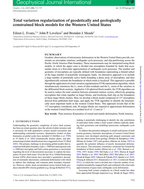 Pdf Total Variation Regularization Of Geodetically And Geologically