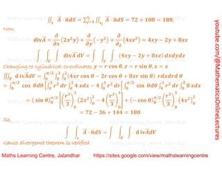 Advanced Mathematics Vector Calculus Integral Calculus Gauss Divergence Theorem Lecture Pdf