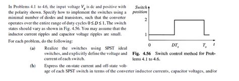 solved in problems 4 1 to 4 6 the input voltage v is dc
