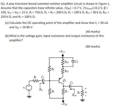 Solved Q A Pnp Transistor Based Common Emitter Amplifier Chegg
