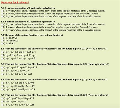 Solved Problem 5 Cascaded And Parallel Configurations Of Chegg Com