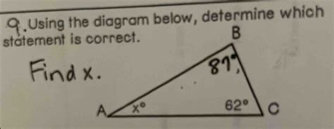 Solved 9 Using The Diagram Below Determine Which Statement Is