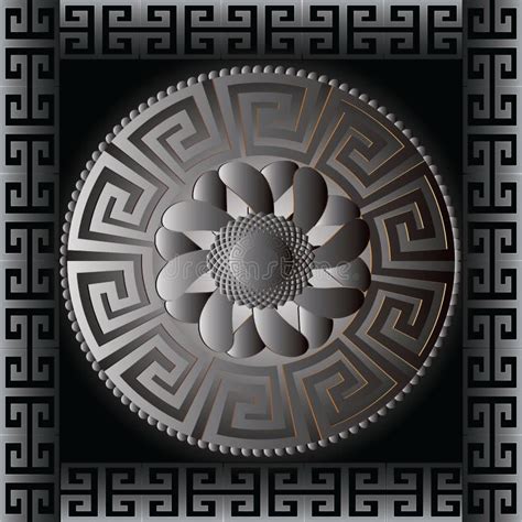 Mandala Geometric 3d Ornament Vector Meander Pattern Stock Vector